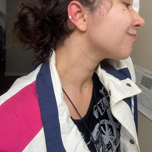 Cat Skull Silhouette Stud for Helix, Tragus, Conch + Nose Piercings ...