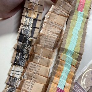 Junk Journal Ruffle Rolls, Handmade Paper Ruffles, Belly Bands, Journal ...