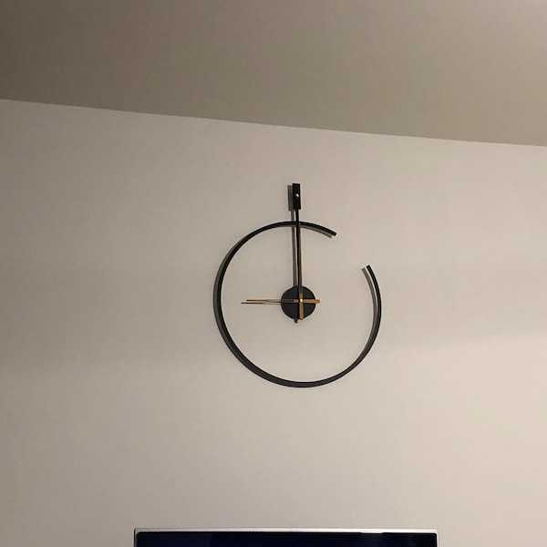 Wall Clock / Black Wall Clock / Minimalist Wall Clock / Design Wall ...