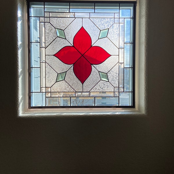 Clear Beveled Stained Glass Window Panel-made to Order 20.5x12.5 - Etsy
