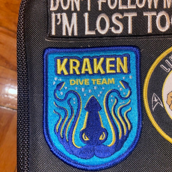 Kraken Dive Team Embroidered Patch | Kraken | Cryptozoology | - Etsy
