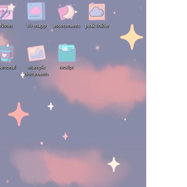 Dreamy Pastel Icons Cozy Desktop Aesthetic Desktop Moon Flower Icons ...