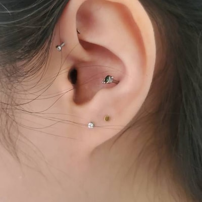 Threadless Push Pin Flat Back Labret 16G/18G/20G Stud Earrings Titanium ...