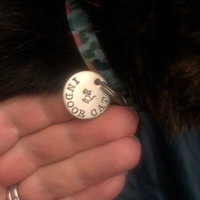 SMALL Cat Tag Customized Pet Tag Personalized Cute Cat Tag Indoor Cat ...