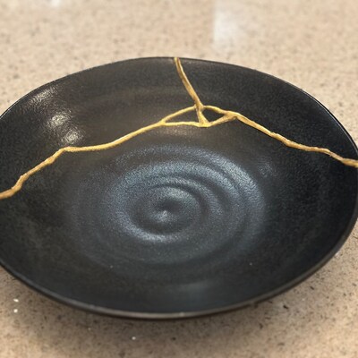 Large Kintsugi Plate Real Kintsugi Shallow Kintsugi Bowl - Etsy