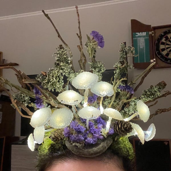 Glowing Mushroom Fairy Crown - Halloween Rave Headpiece - Woodland ...