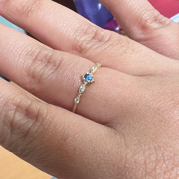 Womens Simple Promise Ring, Small Gold Promise Ring, Triangle Ring ...