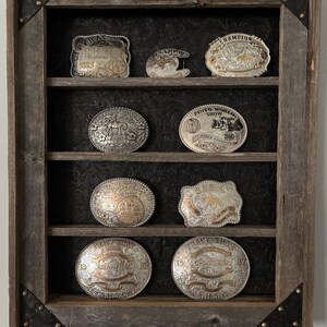 Belt Buckle Display Case Holds 4 Buckles-saddle - Etsy