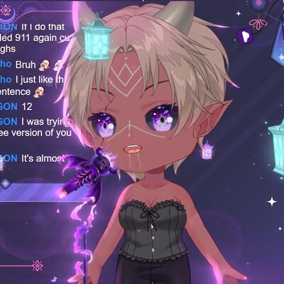 Starry Mic Celestial Vtuber Asset Microphone Stream Decoration Star ...