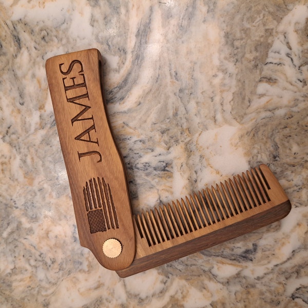 Custom Engraved Beard Comb, Personalized Wooden Comb, Groomsmen Gift ...