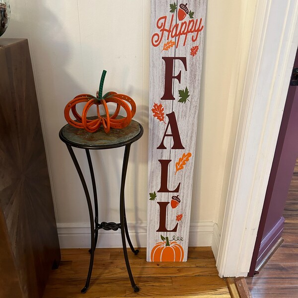 Happy Fall, Large Welcome Porch Sign, Seasonal Signs Decor, Give Thanks ...
