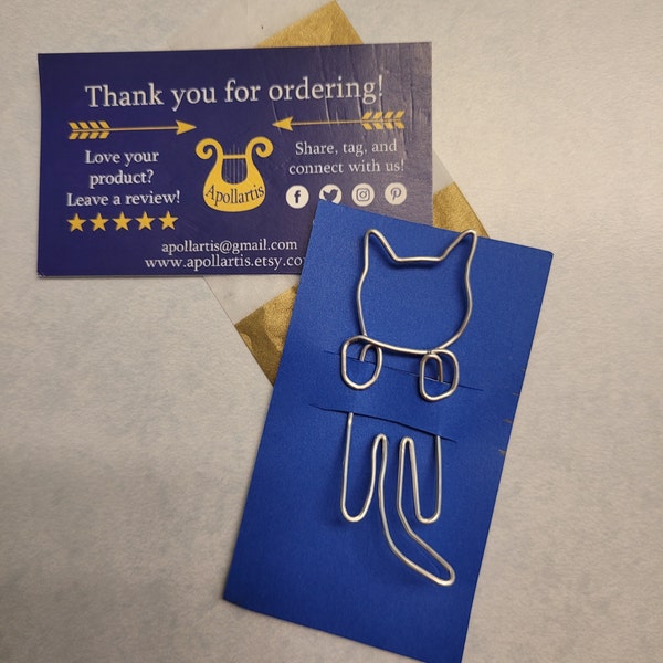 Handmade Wire Cat Bookmark - Unique, Cute Gift for Book Lovers, Cat ...