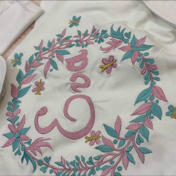 Floral Monogram Frame Embroidery Designs - Flower Wreath Machine ...