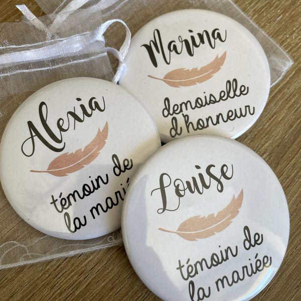 Badge personnalisé témoin de la mariée - Etsy France