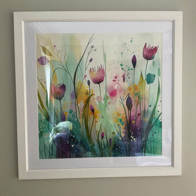 Abstract Wildflower Meadow Painting, Colourful Botanical Art Prints ...