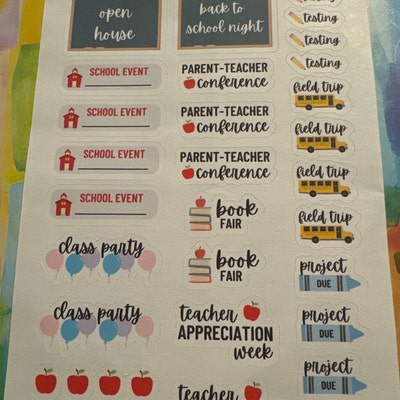 Field Trip School Stickers Set of 21 School Bus Field Trip Planner ...