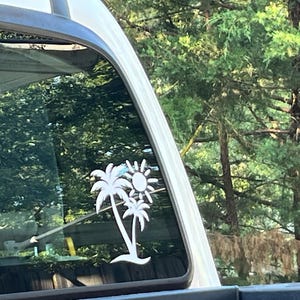 SMILE Palm Tree Beach Vinyl Decal Sticker, Nature Decal, Beach Decal ...
