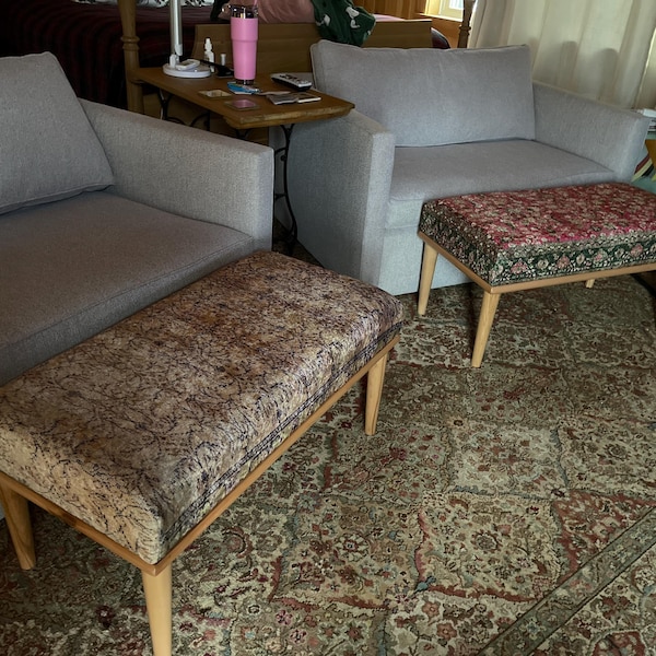 Ottoman Bench, Turkish Rug Bench, Hallway Bench, Piano Bench, Lounge ...
