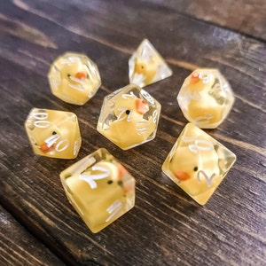 One of Kind Rubber Duck Polyhedral Dice Set NEW MOLD STYLE - Etsy