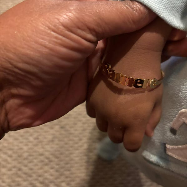 Newborn Baby Jewelry, Name Cuff Bangle, Custom Kids Name Cuff Bangle ...