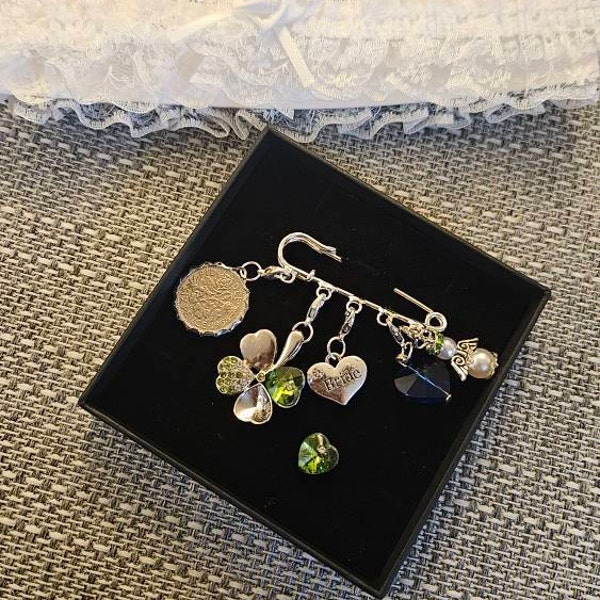 Irish Bridal Garter Charm Pin, Wedding Gift. Something Old, Something ...