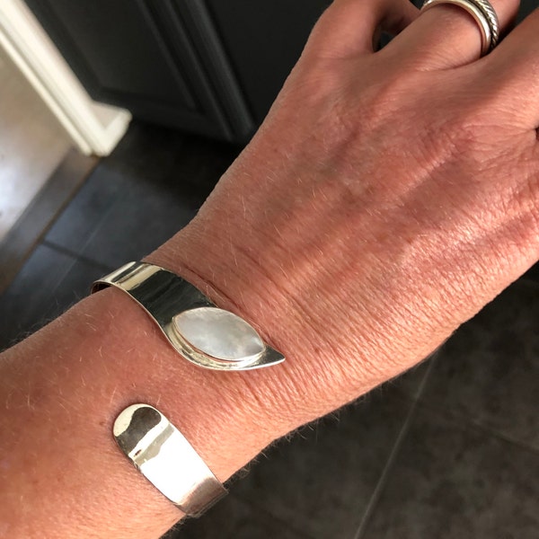 Pearly Light Blue Nautilus Shell Necklace, Sterling Silver Choker ...