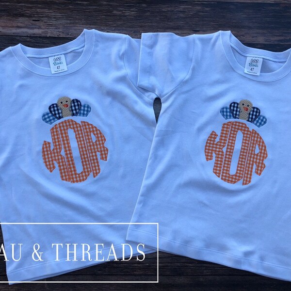 Machine Embroidery Design Turkey Monogram Topper Zig Zag INSTANT ...