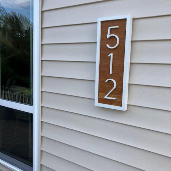 Double Decker Cedar House Numbers | Cedaraddress Sign | Black House ...