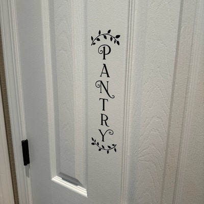 Vertical Pantry Curved Leaves Decal Kitchen Pantry Sticker Food Pantry ...