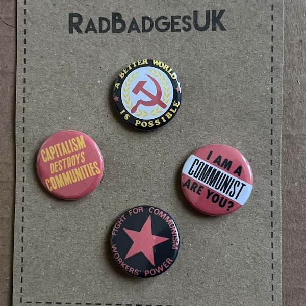4 Vintage Remake Political Button Badges Socialist Liberal Healthcare ...