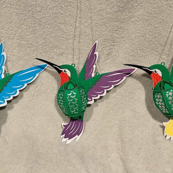 Set 3 Hummingbird Lanterns PDF, SVG Templates for Cricut Project ...