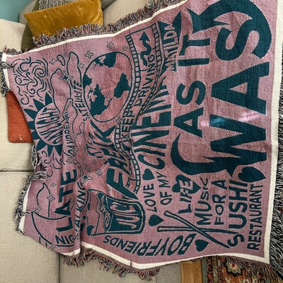 Celestial Snake Woven Blanket: Floral Snake Decor Woven - Etsy