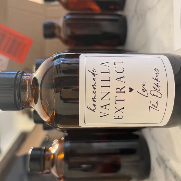 Vanilla Extract Labels, Homemade Vanilla Labels Front and Back ...