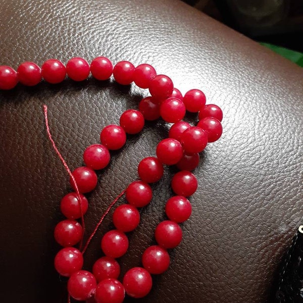 Ruby Red Jade Round Beads Gemstone 15" Strand 3mm 4mm 6mm 8mm 10mm 12mm ...