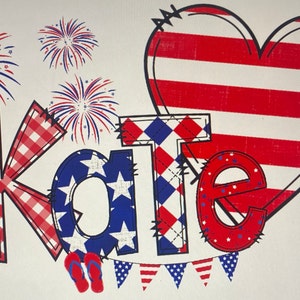 Patriotic Doodle Alphabet Bundle, 4th of July PNG Letters, Numbers ...