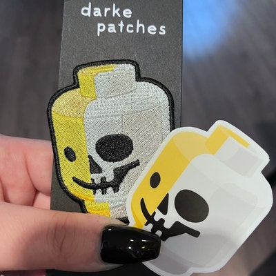 Skull Lego Head Embroidered Patch - Etsy