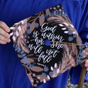 Customizable Floral Grad Cap Decoration Self-adhesive Boho Pampas Grass ...