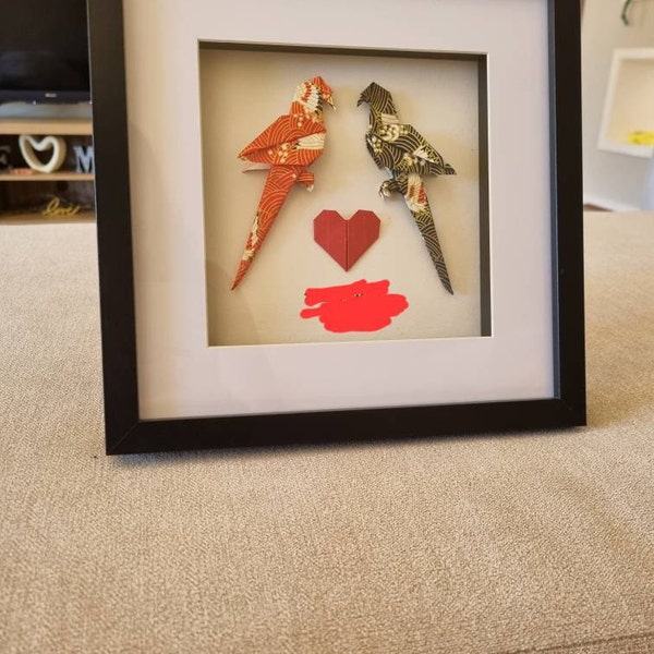 Personalised Origami Bride and Groom 3D Frame Art: Wedding Gift ...