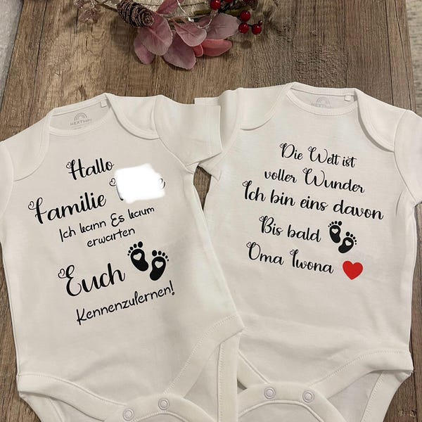 Schwangerschaft verkünden Body. Hallo Oma und Opa Body. Schwangerschaft ...