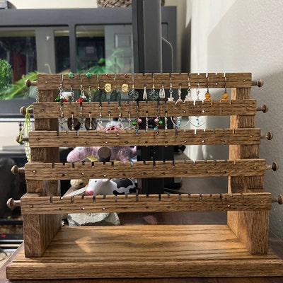 Made in USA Double Sided Large Standing Earring Holder Earring Storage ...