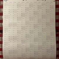 Perpetual Birthday Calendar, Wall Planner Botanical Leaves Green ...