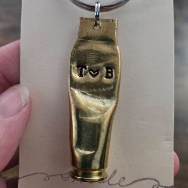 Bullet Keychain Hand Stamped Personalized Bullet Keychain Valentine's ...