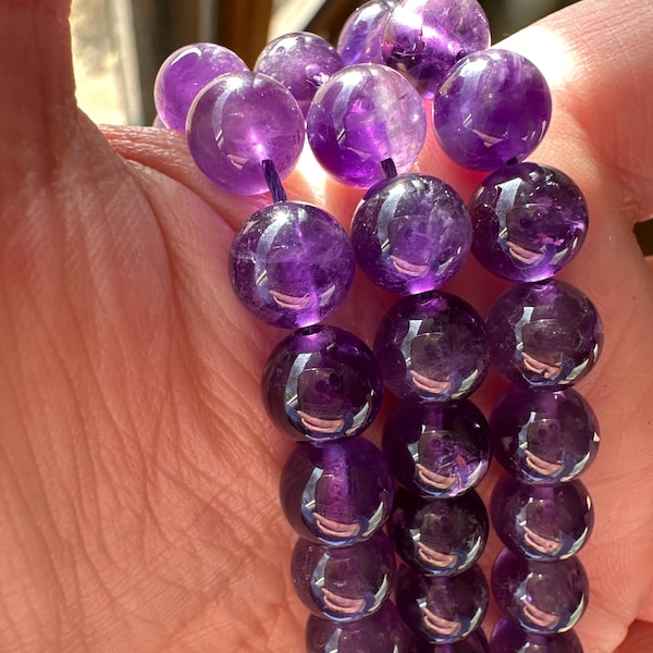 Deep Purple Amethyst Beads Brazil Grade AAA Genuine Natural Gemstone ...