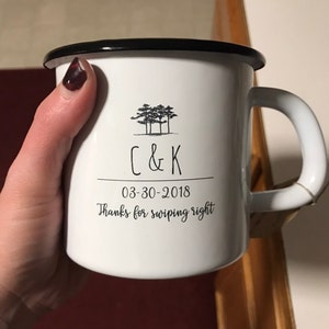 CUSTOM MUG CUP Custom Enamel Mug Engraved with Your Custom | Etsy