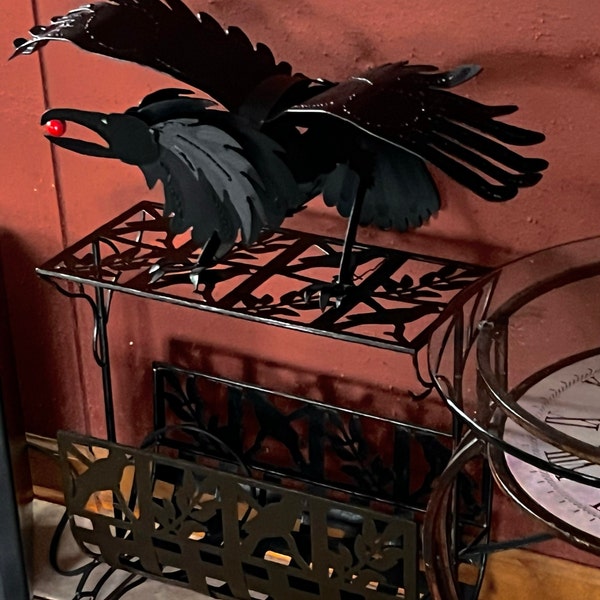 Standing Crow - Freestanding Steel Crow Sculpture, Home or Garden Decor ...
