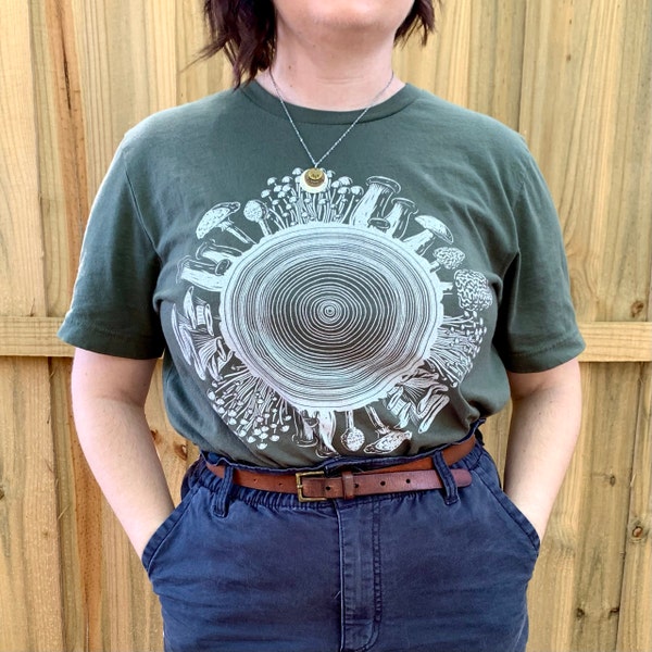 Mushroom Ring Tee, Tree Ring Shirt, Nature Shirt, Outdoors Shirt ...