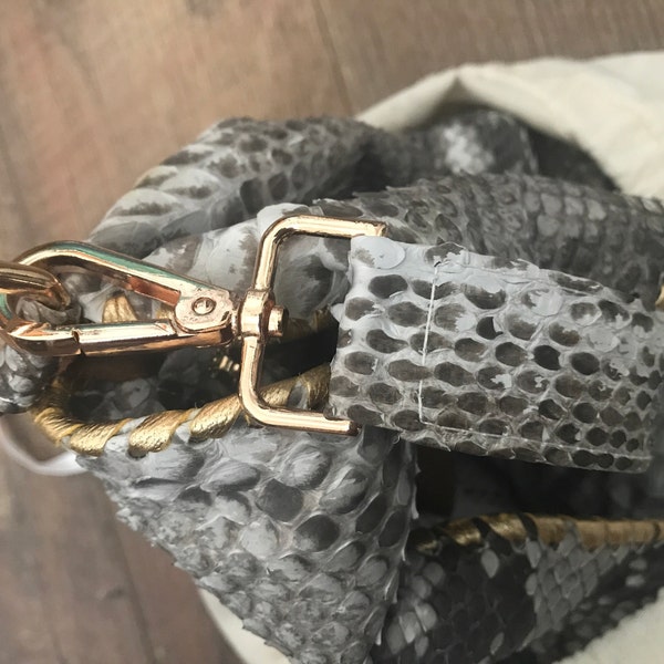 Black and White Bag, Python Bag, Snakeskin Bag, Hobo Bag, Gift for Her ...