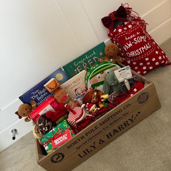 Personalised December 1st Box Large Family Christmas Crate, December ...