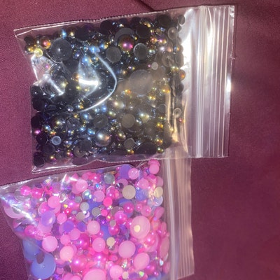 Hot Pink and Dark Purple Mixed Sizes Colors Flatback Faux Half - Etsy