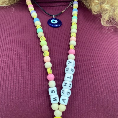 Pastel Rainbow Smiley Teacher Lanyard, Rainbow Smile Face Lanyard ...